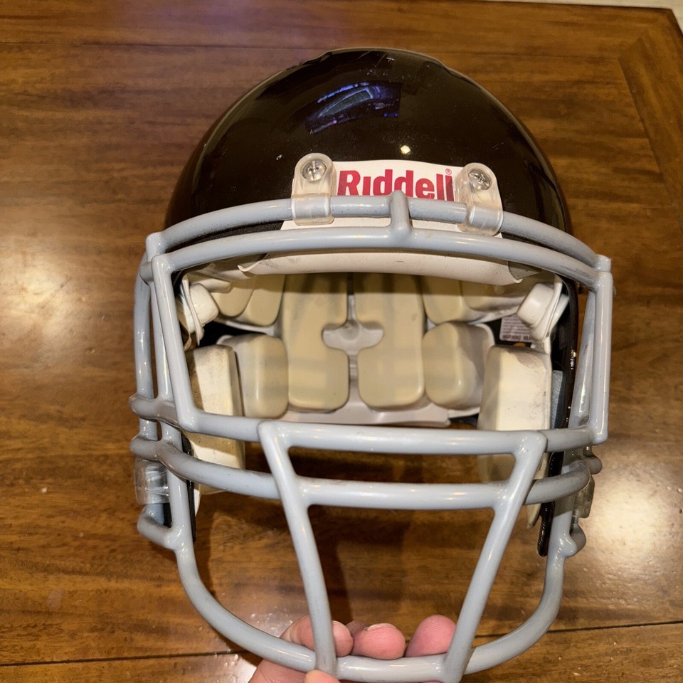 Rare Riddell Football helmet - Brown & Grey Face Mask - 2014 - Adult ...