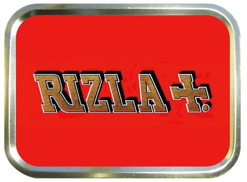 RED RIZLA 2oz GOLD TOBACCO TIN,STASH CAN,STORAGE TIN | eBay