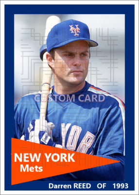 Darren Reed - 1993 New York Mets - 2.5 x 3.5 custom card (blank back ...