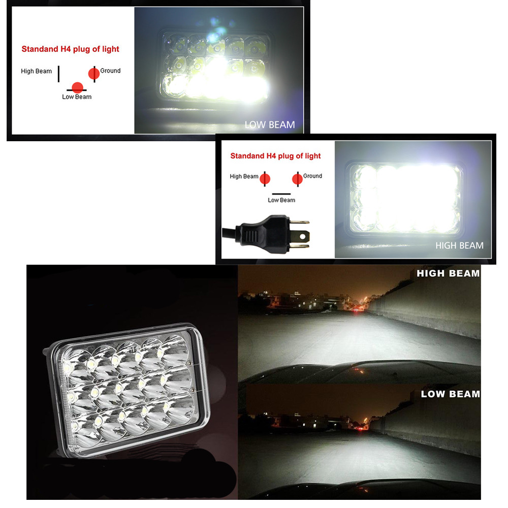 80 Series LED headlight 4 x 6 Inch led Headlights 60 SERIES Square H4 ...