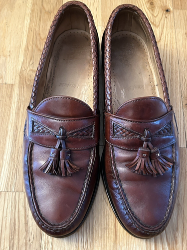 Men's Allen Edmonds Maxwell Brown Leather Tassel Loafers Sz 11B | eBay