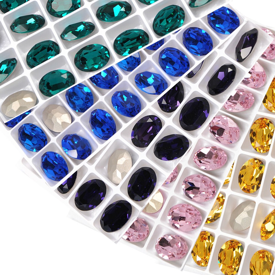 Colorful Oval Glass Rhinestone Crystal Strass Zircon Artificial ...