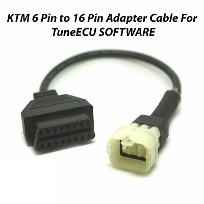 6 Pin To 16 Pin KTM Adapter Cable OBD2 OBDII Female For KTM TuneECU ...