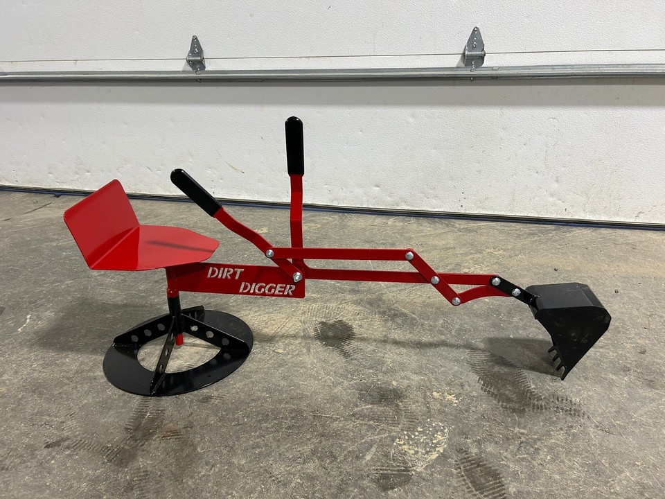 Heavy Duty Dirt Digger Excavator - Sandbox Ride-On Toy Backhoe - Amish ...