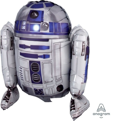 Sitting R2D2 Robot Air Fill Foil Balloon 38cm x 45cm Star Wars Party ...