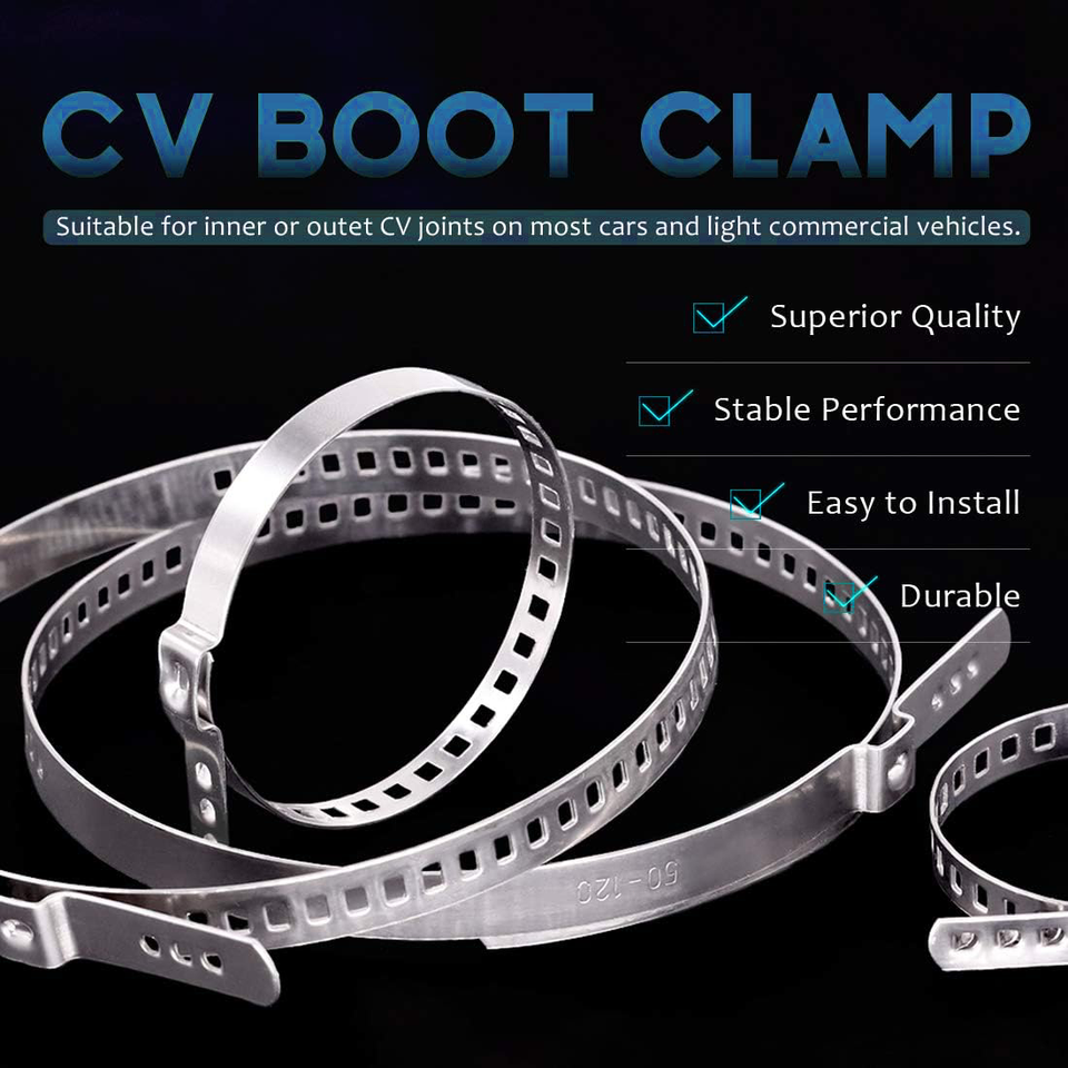 24 Pcs Adjustable Universal Axle CV Joint Boot Crimp Clamps Small ...