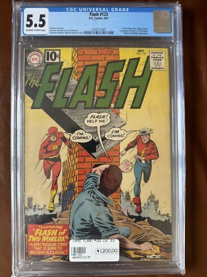 💯⚡️Flash #123-CGC 5.5-KEY COMIC: First Appearance Of The Multi-Verse ...