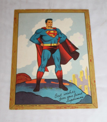 RARE Superman 1948 mini poster card 7 3/8" tall National Comics DC YOUR ...