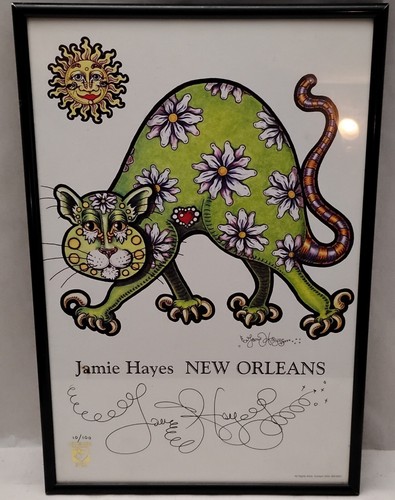 GARDEN KITTY PRINT Jamie Hayes SIGNED LITHOGRAPH Cat art, New Orleans ...