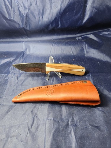 Moore Maker 5101 Damascus Cedar Fence Post Fixed Blade Knife 2023 NEW ...