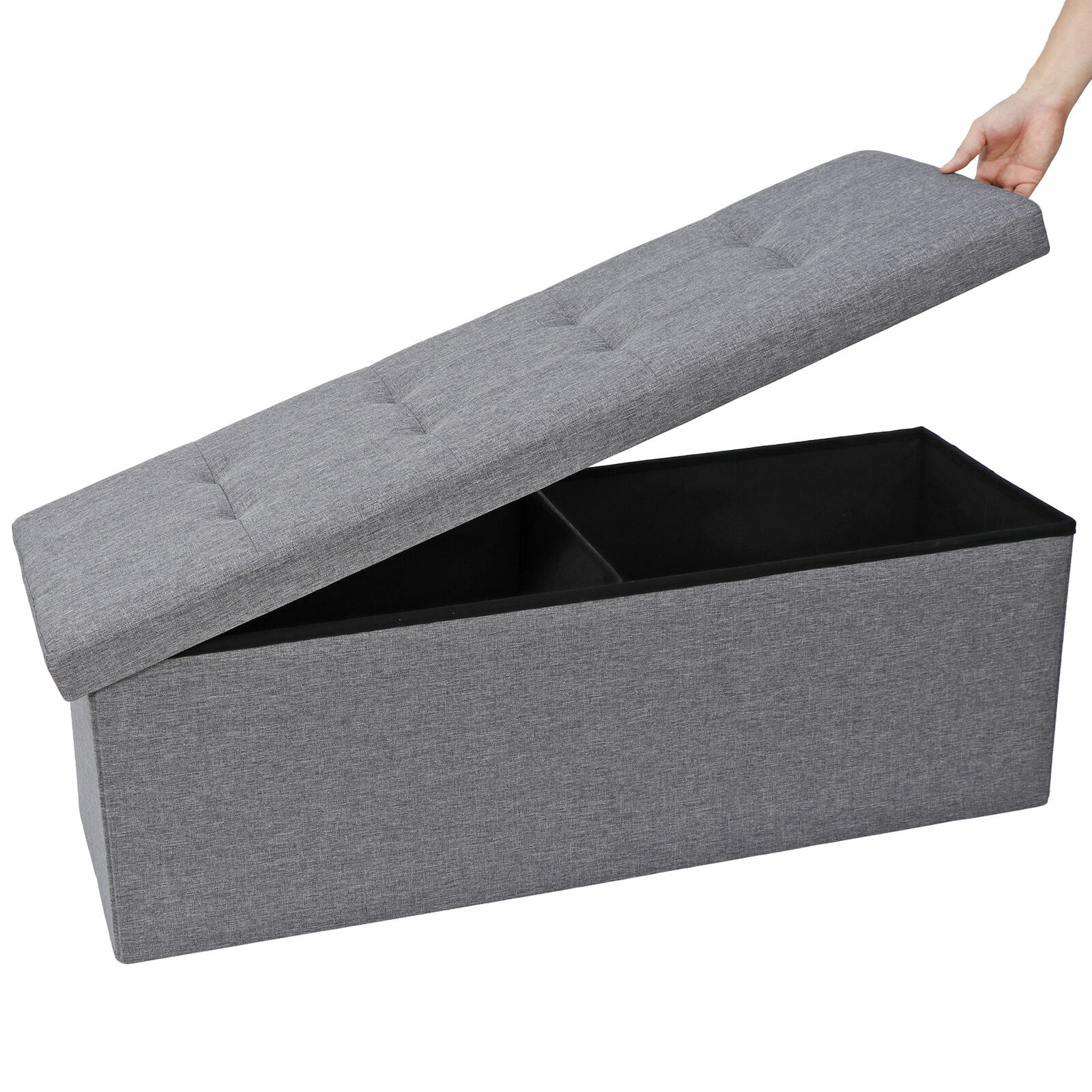 Storage Ottoman Foldable Foot Stool Foot Rest Box Home Chair Living ...