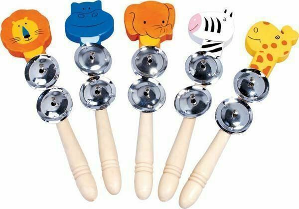 BRAND NEW WOODEN ANIMAL TAMBOURINE STICK - ASSORTED DESIGNS - GREAT ...