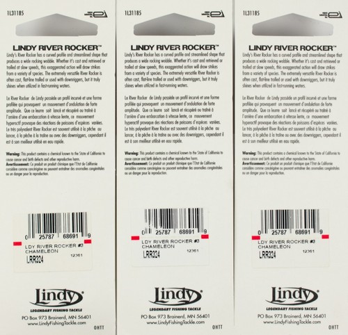 (LOT OF 3) LINDY RIVER ROCKER #3 2-3/8" 3/16OZ LRR324 CHAMELEON A8265 ...
