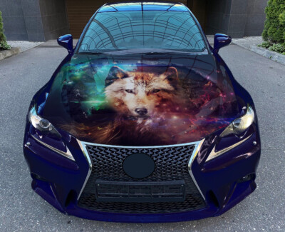 Wolf Car Hood Wrap Vinyl Decal Full Color Graphics Wild Predator ...
