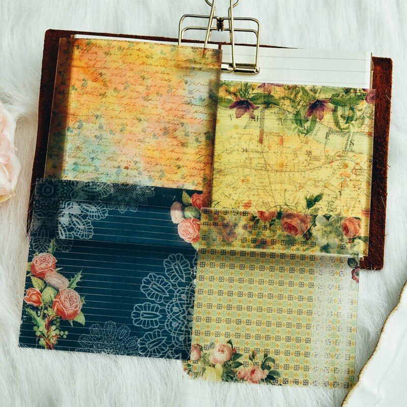 Vintage Flowers Vellum Stickers Journal Paper Sticker Scrapbook ...