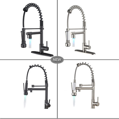 Spring Kitchen Sink Faucet Pull Down Sprayer Swivel Single Handle Mixer ...