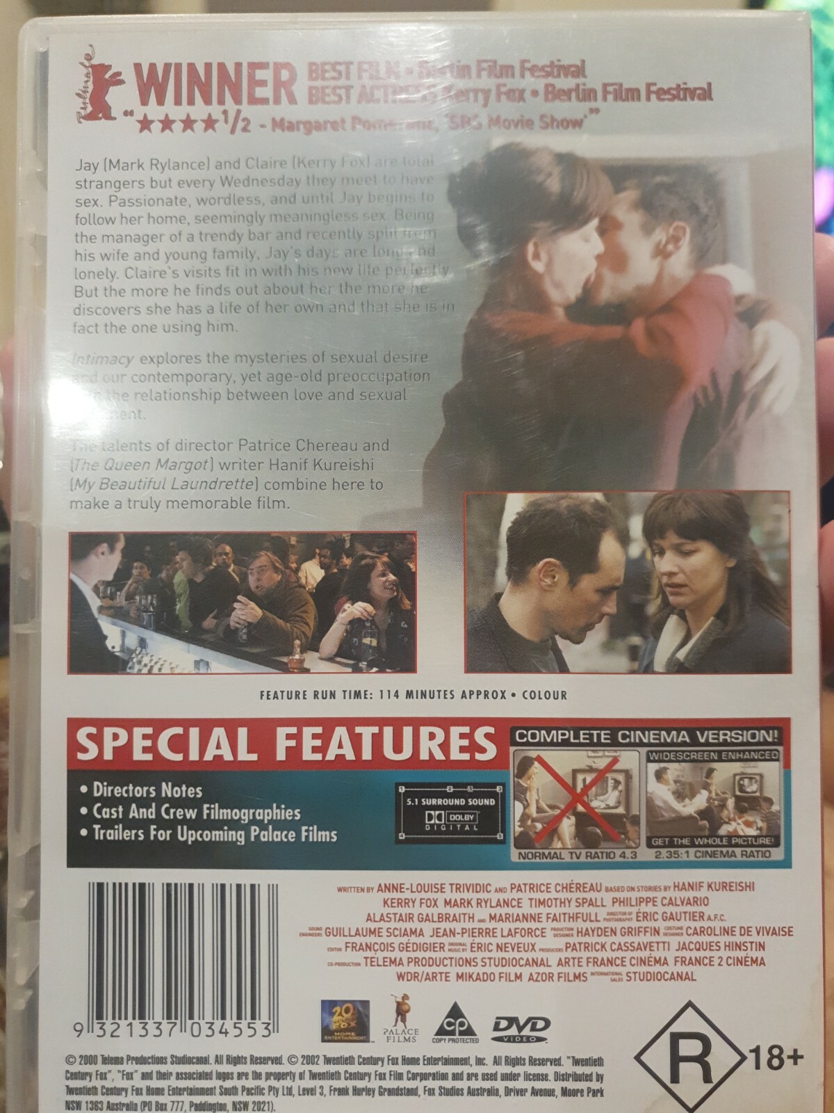 INTIMACY DVD SEXUAL CONTROVERSIAL FILM KERRY FOX & MARK RYLANCE TIMOTHY ...