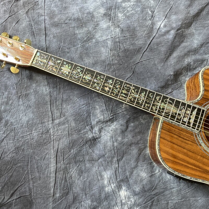 Cutway Hollow 45S Acoustic Electric Guitar KOA Top&Back Side Abalone ...