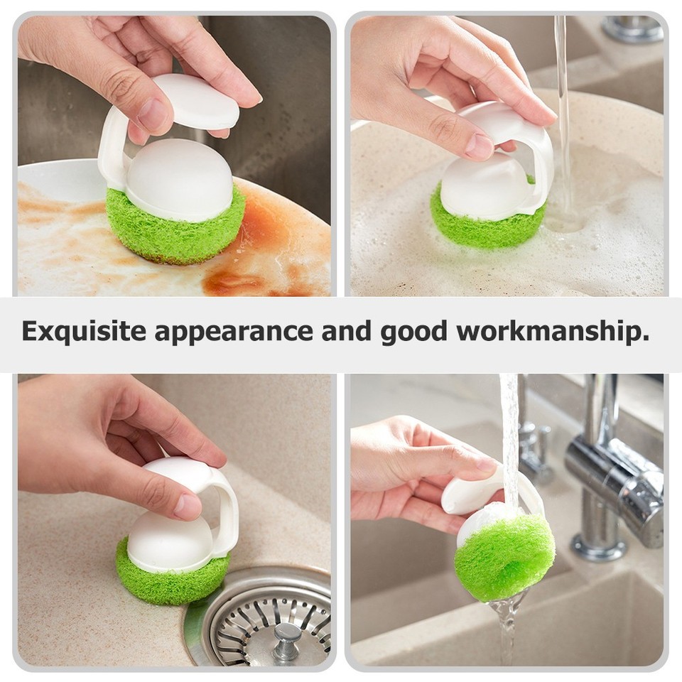 2Pcs Bubble Making Pot Brush Dispensing Dish Brush Kitchen Scrubber ...