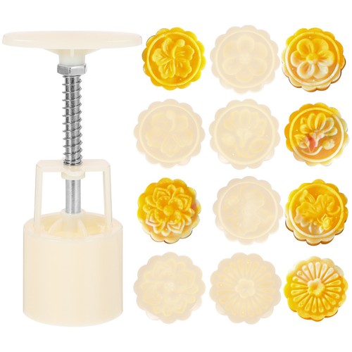 1 Set Moon Cake Mould Cookie Stamp Mid-Autumn Festival Reusable Hand ...