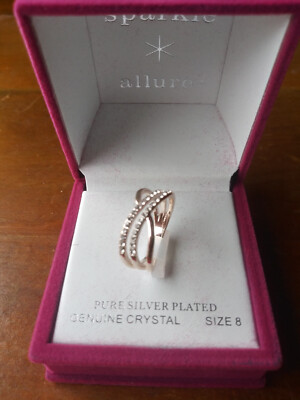 Sparkle Allure Pure Silver Plated & Genuine Crystal Ring Size 8 | eBay