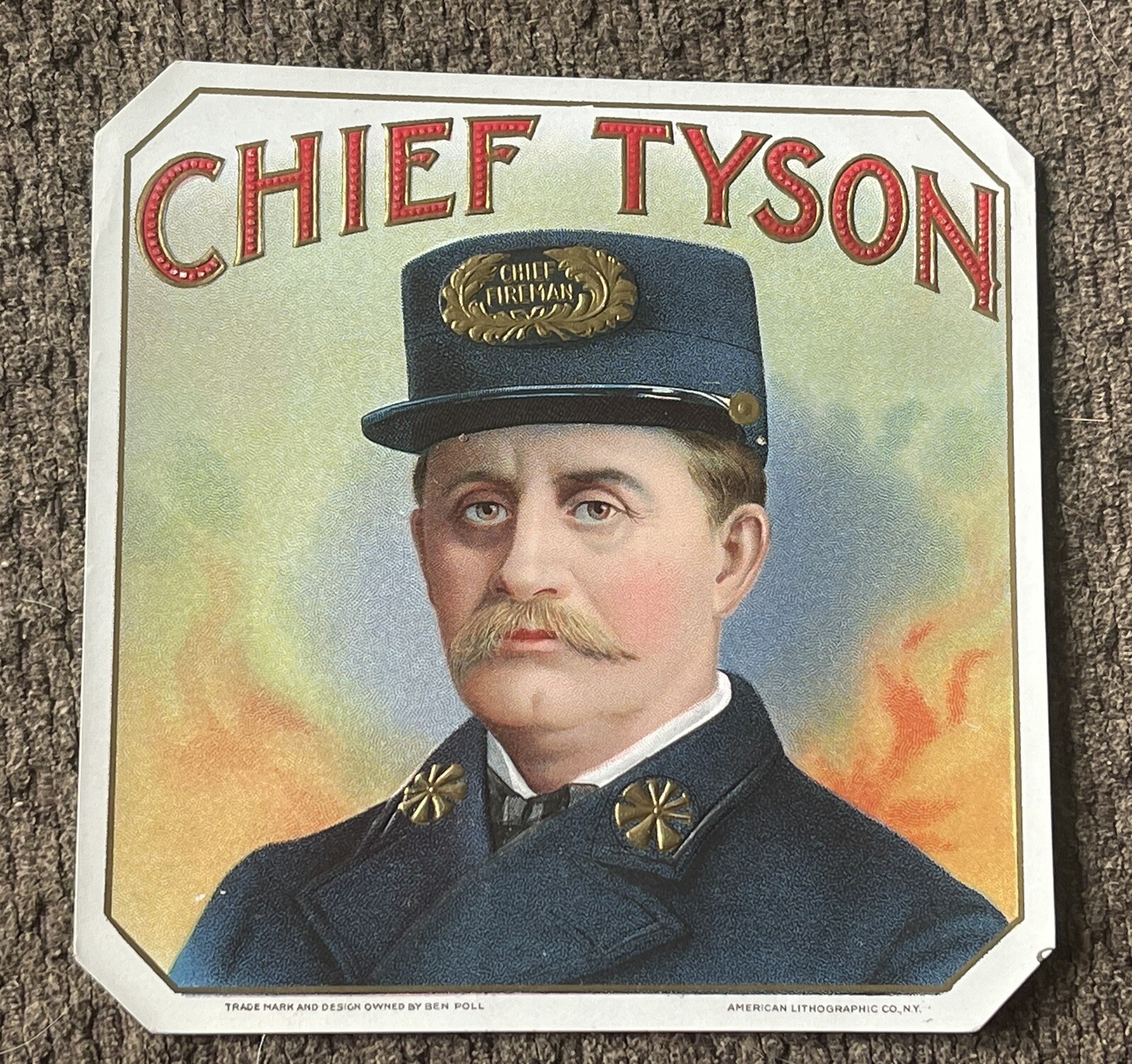 Chief Tyson Fireman Cigar Label | eBay
