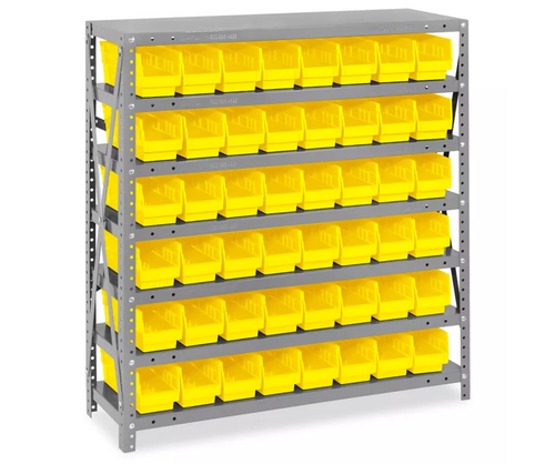 48 Bin Storage Box Rack 6 Shelf Shelving Commercial Storing Shelves ...