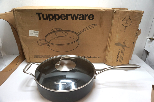 TUPPERWARE CHEF SERIES II SAUTE PAN COVER GLASS LID BOX 5 QT COOKWARE ...