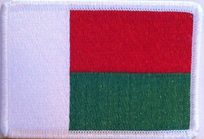 Madagascar Flag Patch W/ VELCRO® Brand Fastener Military White Border ...