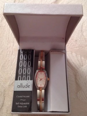Women's Two-Tone Gold Watch By Allude New in Box ...needs batteries ...
