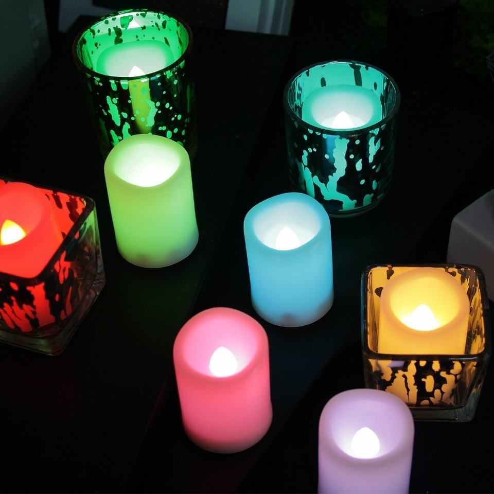 Flameless LED Battery Operated Color Changing Votive Candles with ...