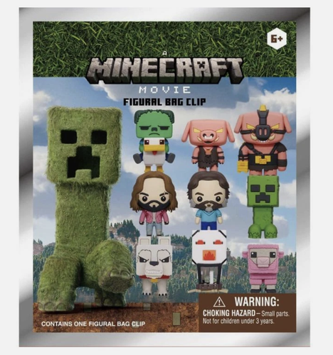 Minecraft The Movie Figural 3D Bag Clip On Collectible Figure Mystery ...