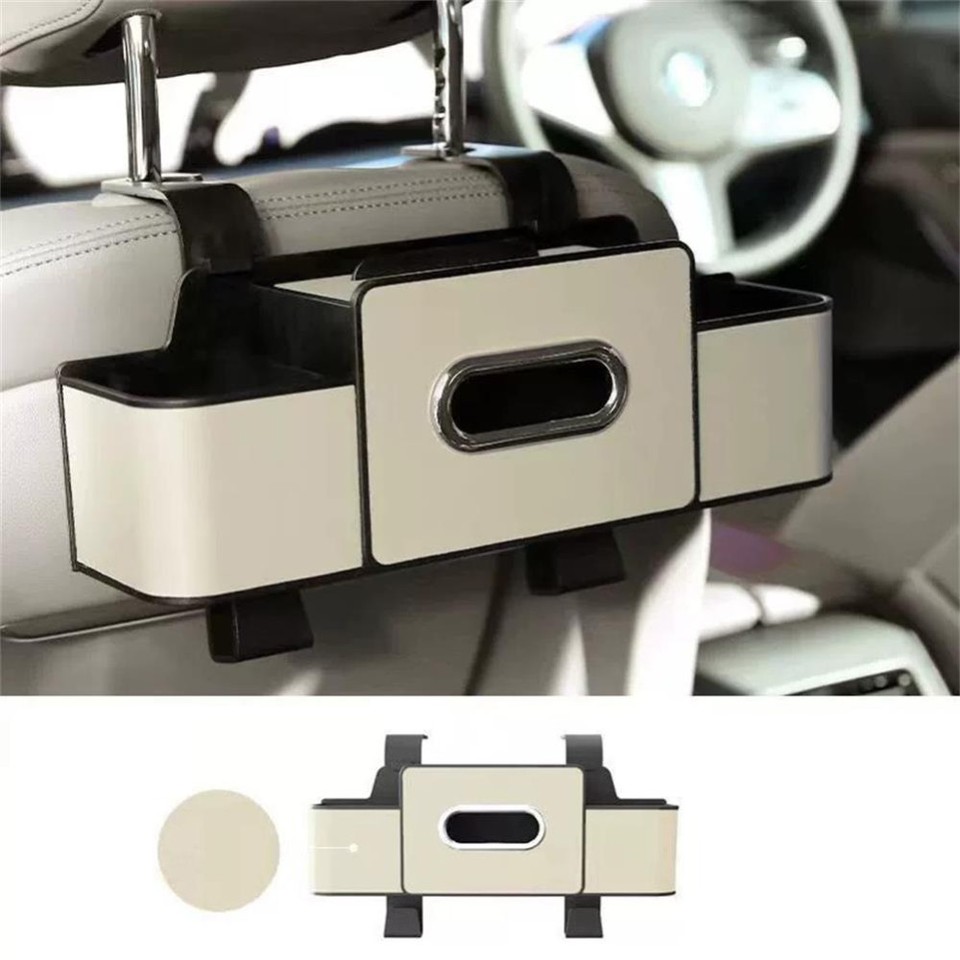 Car Seat Back Storage Box Multifunctional Organizer Tissue Drink Cup ...