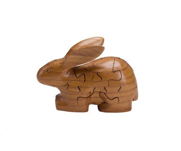 Brain Teasers Wooden Rabbit Bunny 3D Puzzle | eBay