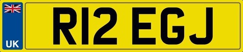 REG NUMBER PLATE REGINALD J REGGIE REGY REGIE REGEY CAR REG R12 EGJ ...