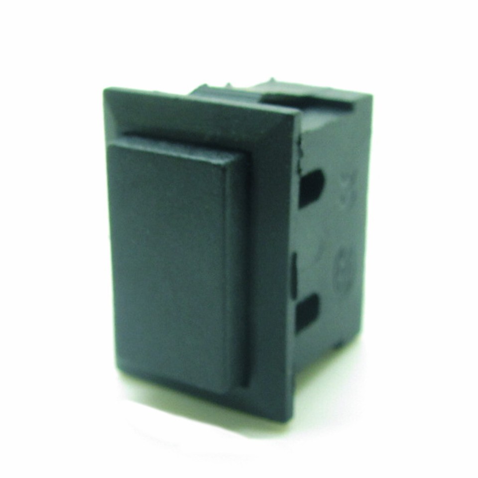 5 x Push Button Switch Black Rectangle Momentary OFF-ON 2 Pins 10A 125V ...