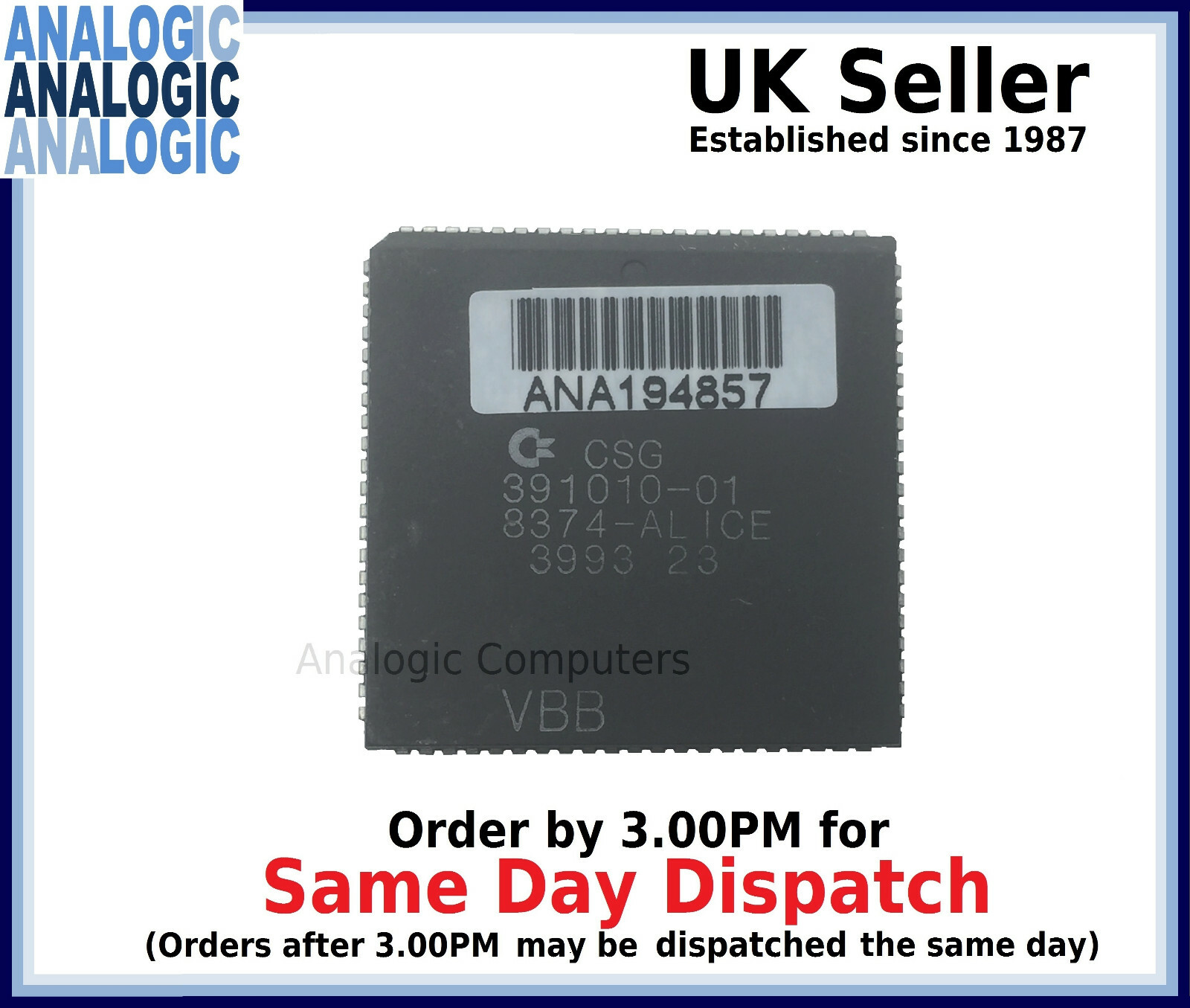 Tested Working Amiga 391010-01 Alice Chip for A1200, A4000, A4000T ...