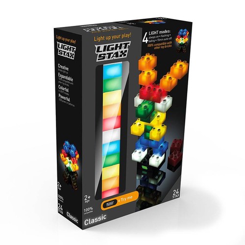 Light Stax 24 LED Building Blocks + Base Plate 100% Compatible USB ...