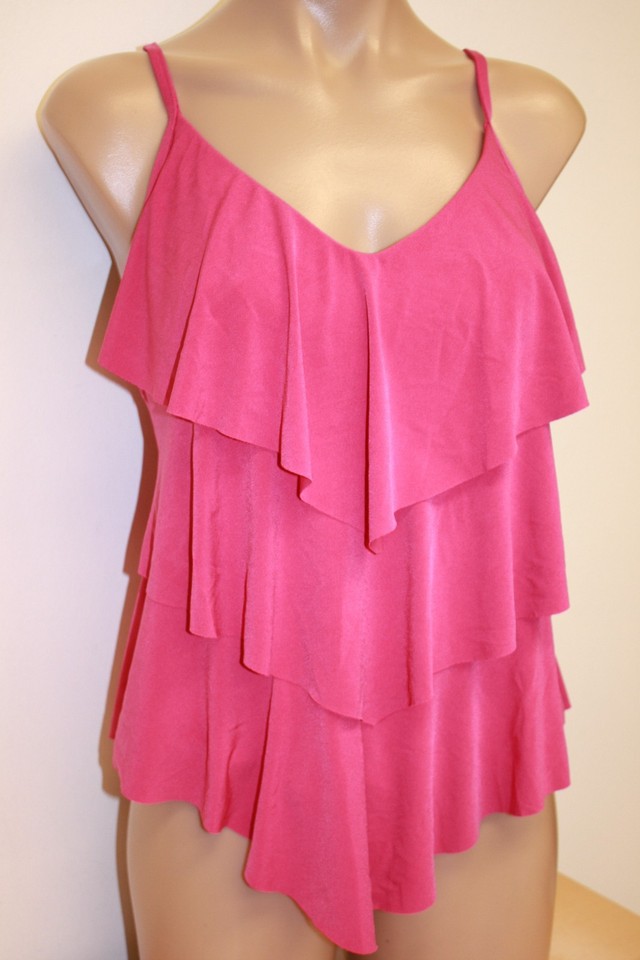 NWT Magic Suit by Miraclesuit Swimsuit Bikini Tankini Top Sz 10 Ruffles ...