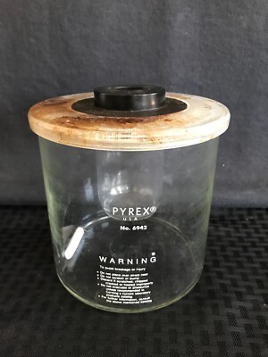 PYREX 2000mL 2L Glass Cylindrical Plain Animal Mixing Jar 6” x 6” 6942 ...