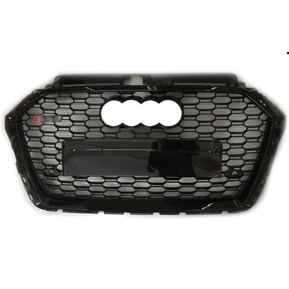 A3 Front Grill Mesh Grille for Audi A3 8V & S3 2017-2020 Black To RS3 ...