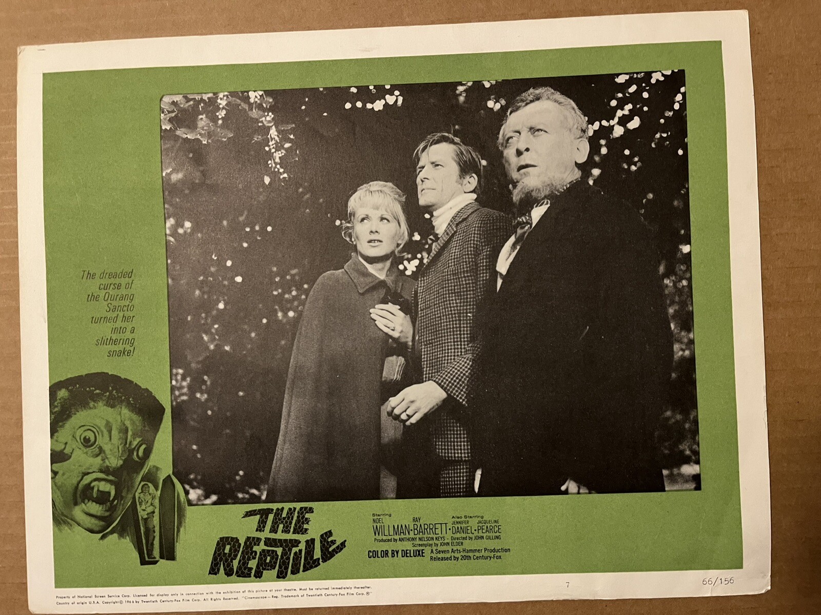 THE REPTILE Original Movie Lobby Card #7 Poster 1966 Hammer Horror ...