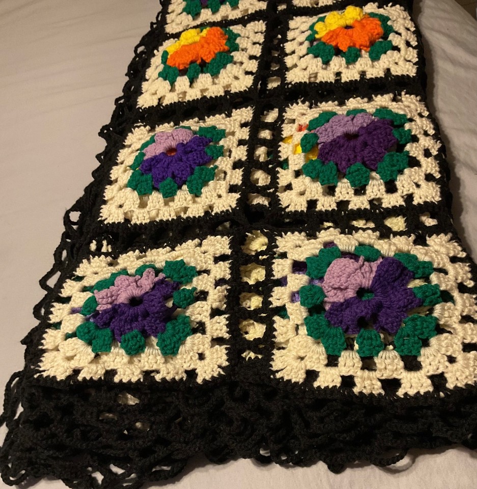 Hand Crocheted 3D Flowers Bedspread Blanket 80x94 afghan | eBay