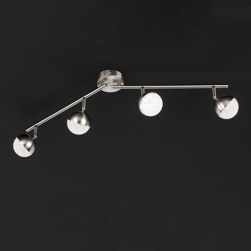 Action Plafonnier LED Sanan Nickel Mat 4 X 4,5W Blanc Chaud Tournant ...