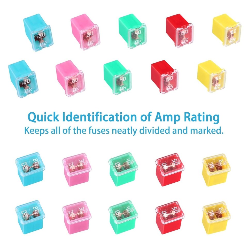 30pcs Jcase Car Fuse Assortment Kit – Tall/STD & Low Profile Fuses for ...