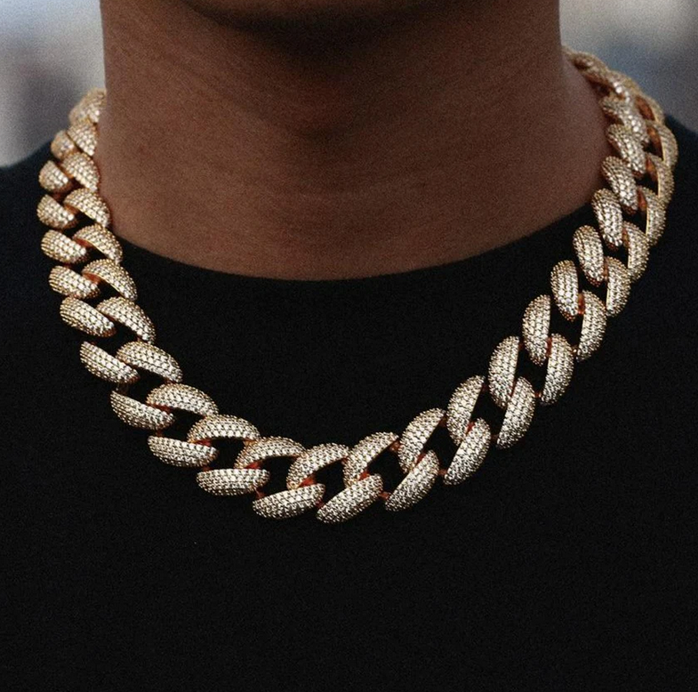 Hip-Hop Style Micro Pave Set Sapphire In Solid 935 Silver Crub Cuban ...