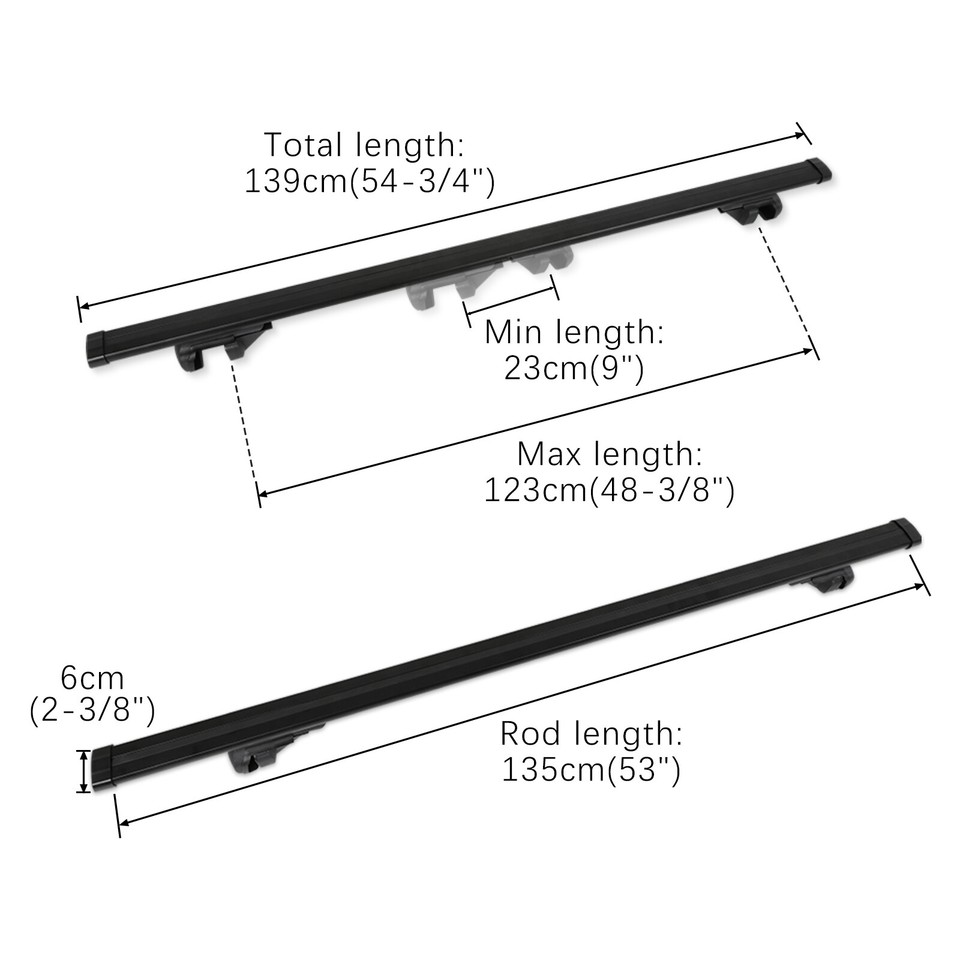 For Toyota 4Runner SR5 53" Roof Rack Cross Bars Luggage Cargo Bag Kayak ...