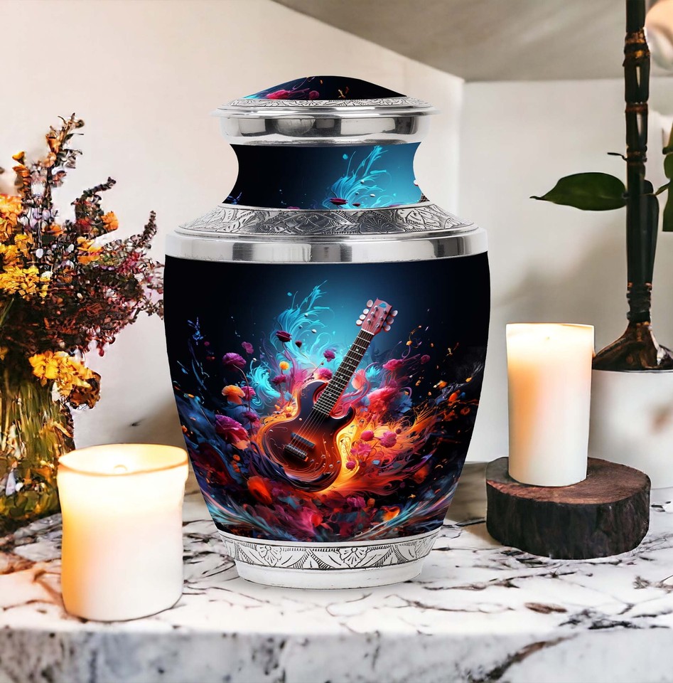 Vibrant Guitar Fantasy Large Decorative Urns 200 cubic inch | eBay