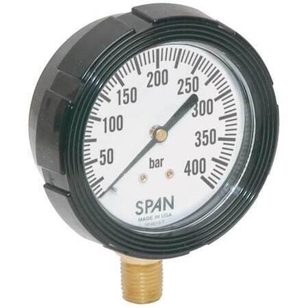 Span Lfs-210-400 Bar-G Industrial Pressure Gauge, 0 To 400 Psi, 2 1/2 ...