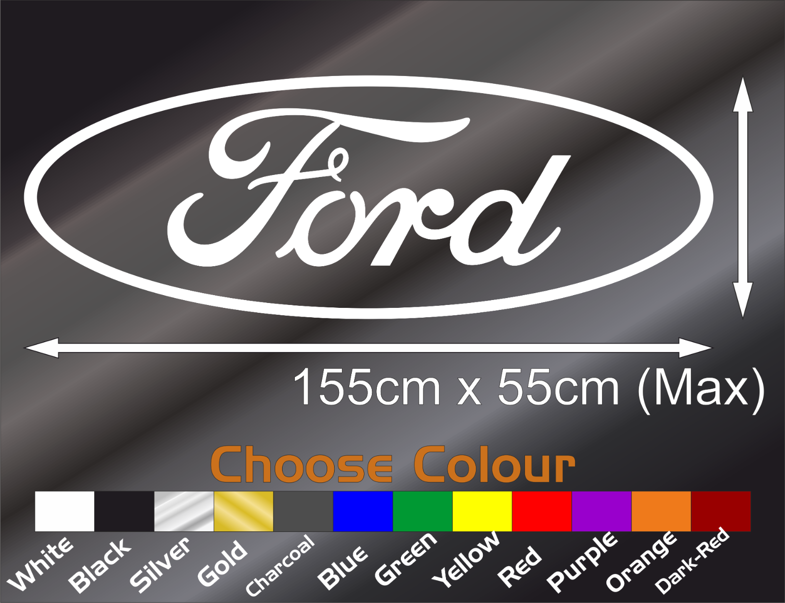 1 Super Large Ford Vinyl Decal Sticker Fiesta Focus Mondeo Mustang ...